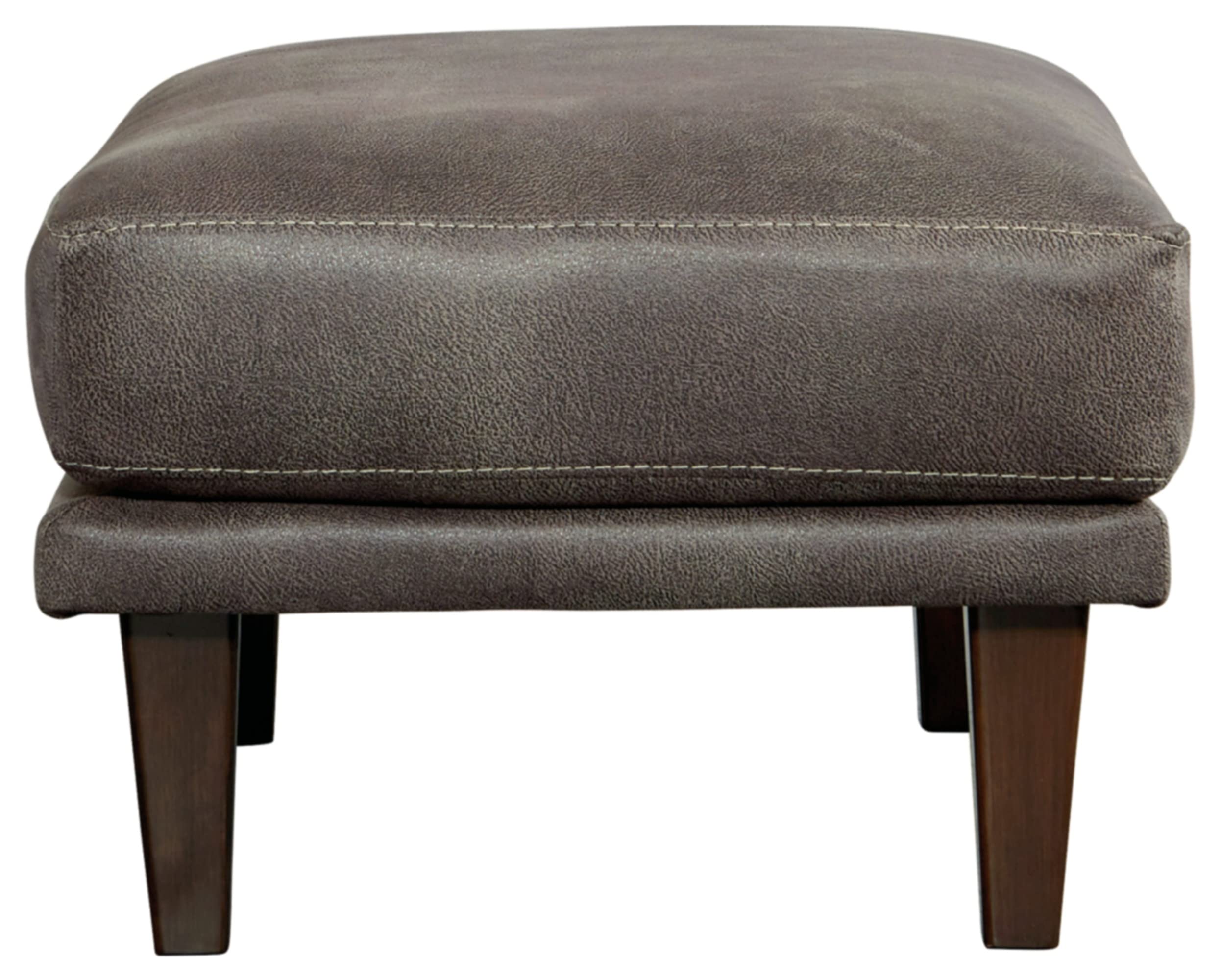 Signature Design by Ashley Arroyo Mid Century Modern Faux Leather Ottoman, Dark Gray