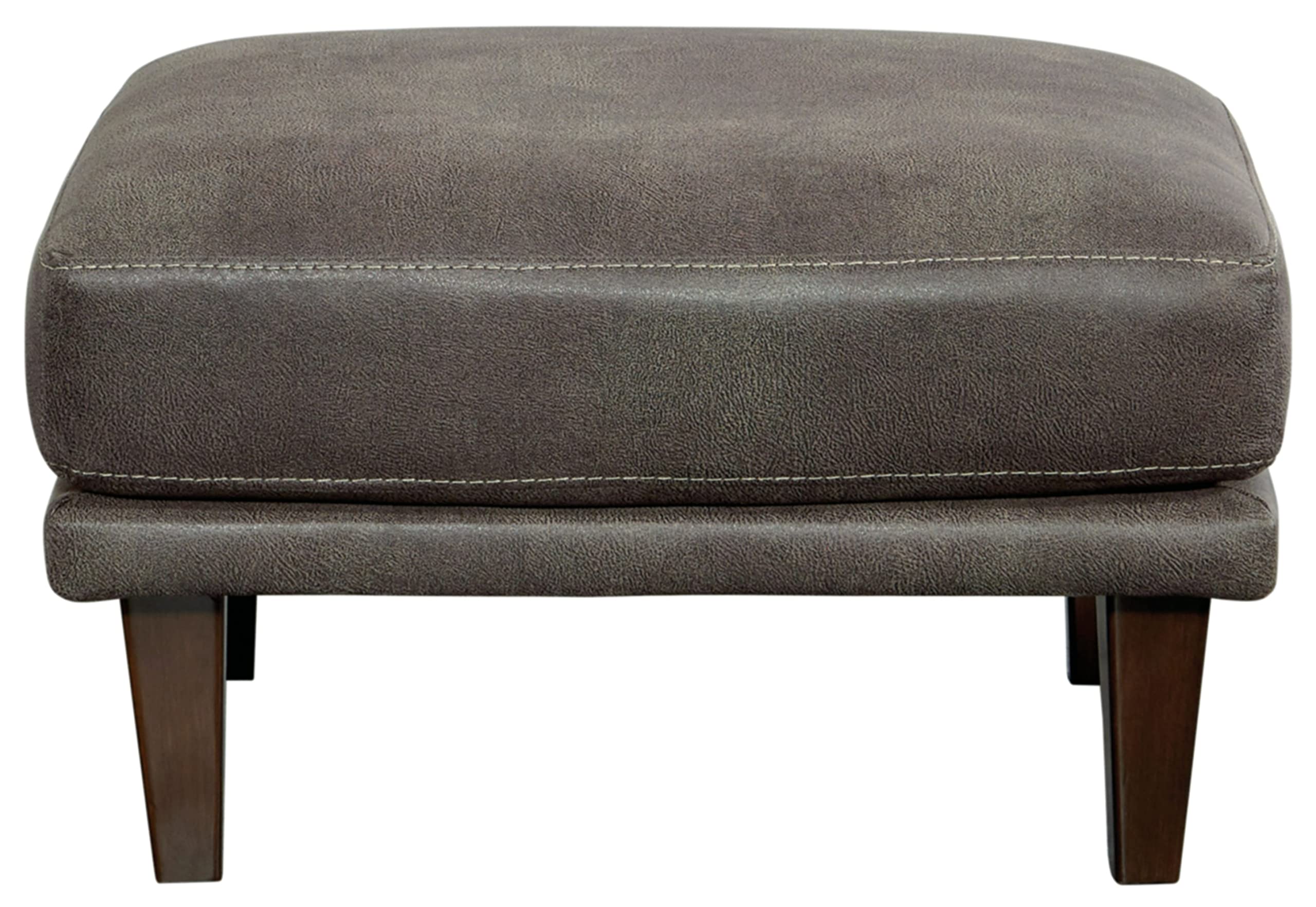 Signature Design by Ashley Arroyo Mid Century Modern Faux Leather Ottoman, Dark Gray