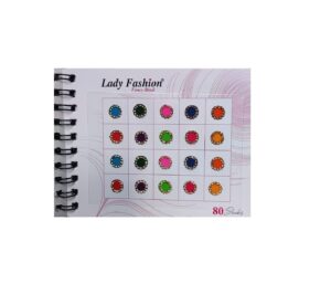 atcusa lady fashion premium spiral book round multicolored bindi with crystals - temporary tattoo/body art/jewel - various sizes 8mm - 80 bindis