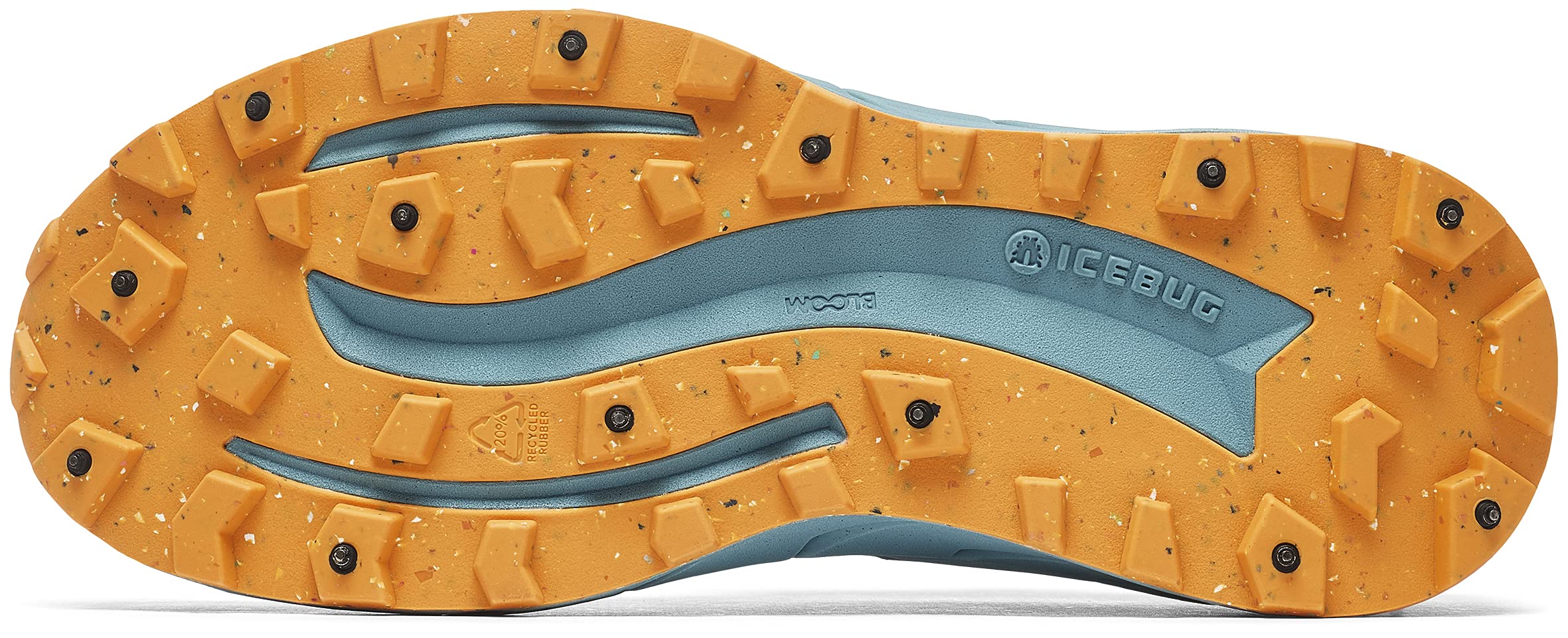 Icebug Womens Arcus BUGrip GTX Trail Running Shoe with Carbide Studded Traction Sole, Cloud Blue, L10.5