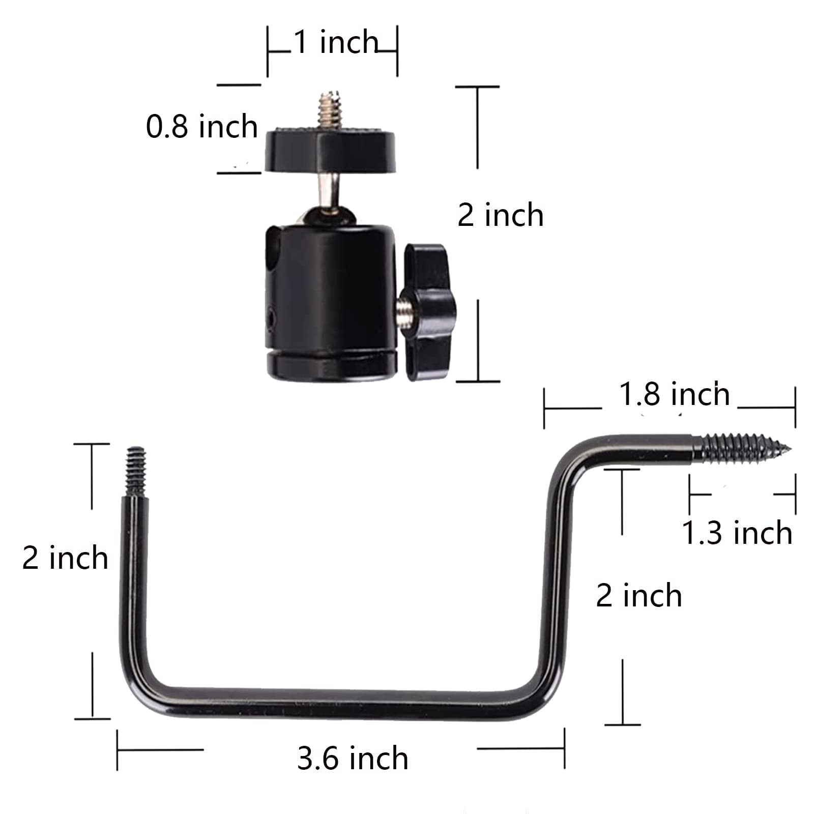 BALEVER BLJ001 Hunting Trail Camera Tree Mount with 1/4 inch Screw, Quick Mount Hunting Camera Tree Holder with Screw Mounting Bracket,360 Degrees Rotating (3 Pieces)