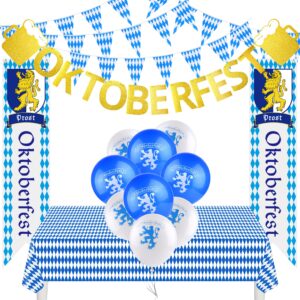 tuparka oktoberfest decorations kit octoberfest party supplies for oktoberfest decor oktoberfest german party decorations, includes oktoberfest bavarian tablecloth sign flag pennant banner