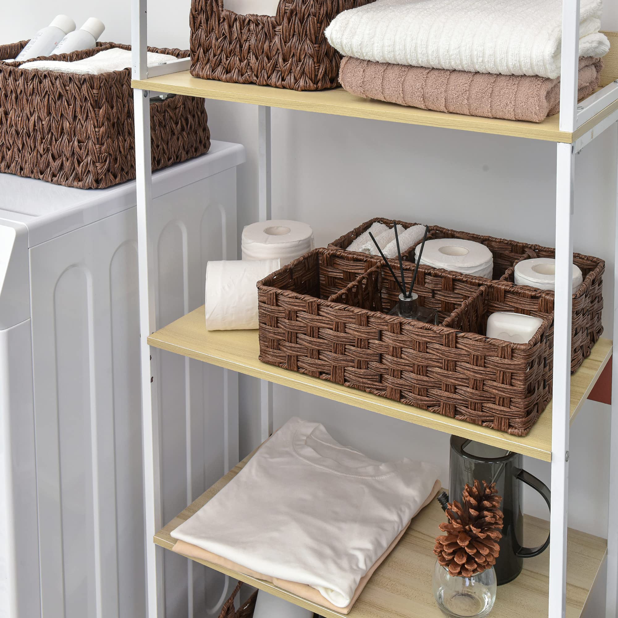 GRANNY SAYS Bundle of 3-Pack Wicker Baskets & 2-Pack Wicker Shelf Baskets