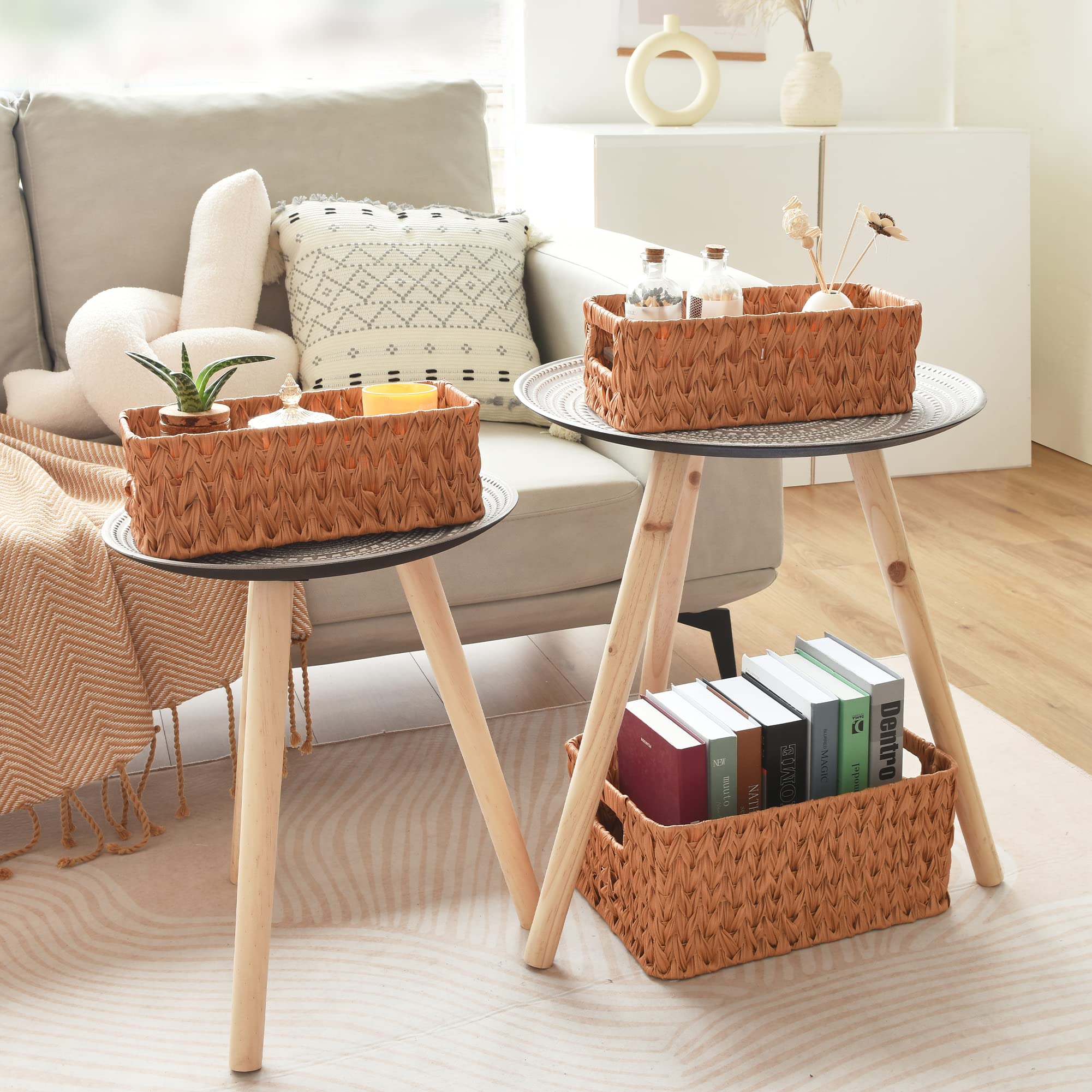 GRANNY SAYS Bundle of 3-Pack Wicker Baskets & 2-Pack Wicker Shelf Baskets