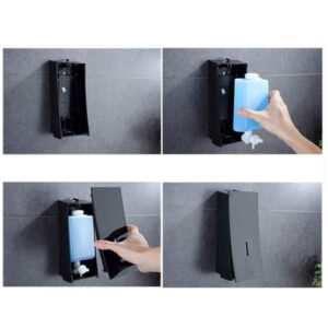 Soap Dispenser Liquid Dispenser Liquid Distributor Wall-Mounted Toilet Shampoo Shower Gel Box Hotel Foam Dispenser Pressor Bathroom Lotion Dispenser (Color : Silver)