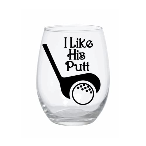 Jemley Golfer Gift Set Wine & Beer Glasses | I Like His Putt/I'd Tap That | His and Hers Golf Gift | Anniversary/Wedding/Bridal Shower Gift | Funny Golf Gift | Handmade