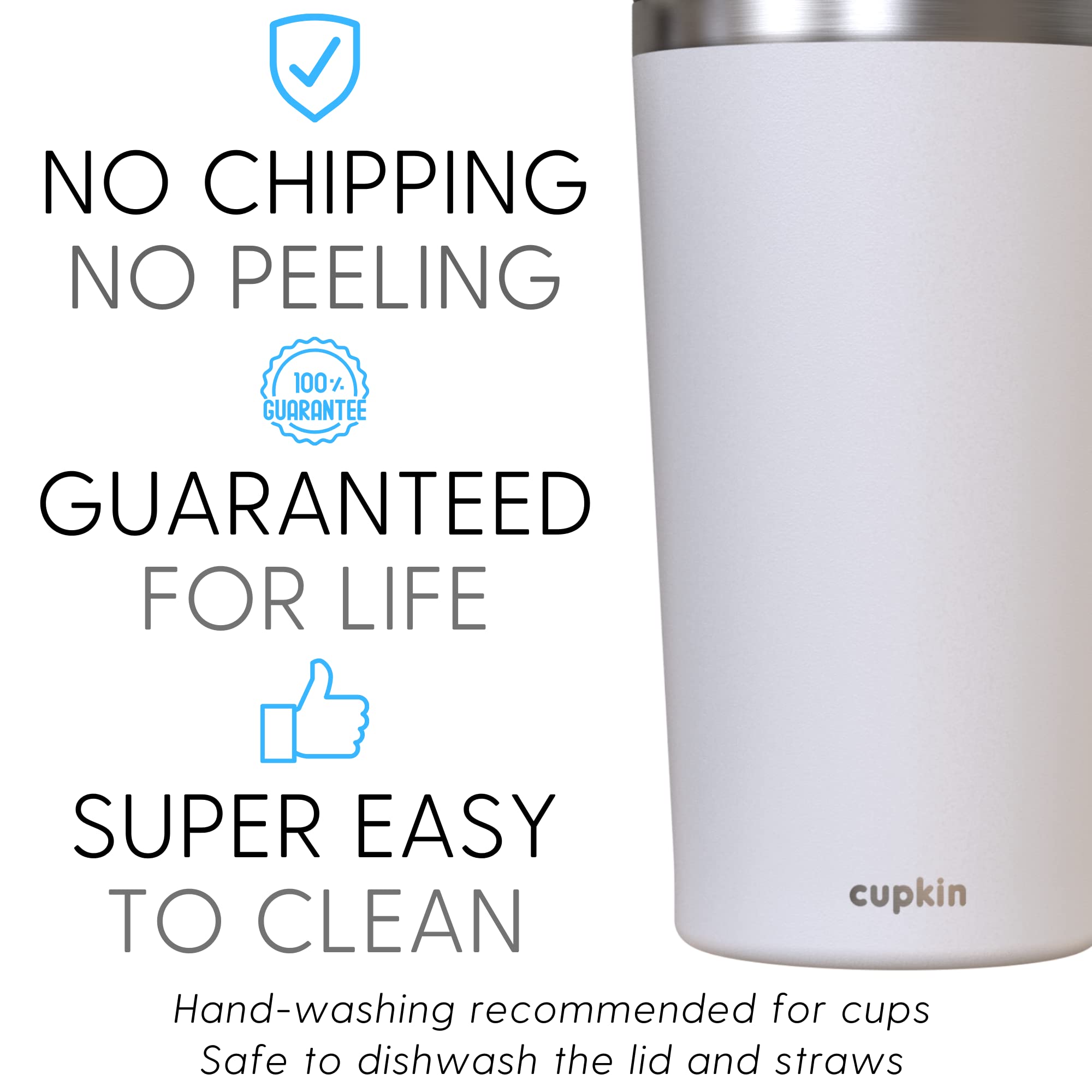 CUPKIN Insulated Tumbler with Lid and Straw - 20 oz Water Bottle with Straw, Stainless Steel Cups, Coffee Mug for Adults, Iced Coffee Cup, Coffee Tumbler for Travel