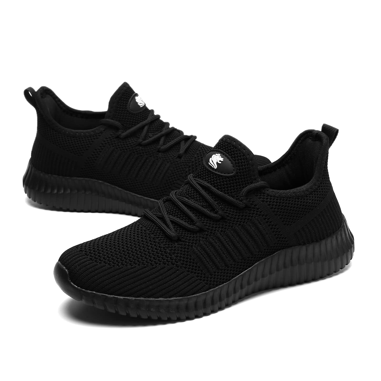 SK·TRIP Women's Walking Shoes Lightweight Breathable Flying Woven Mesh Upper Casual Jogging Shoes Ladies Tennis Shoes Workout Footwear Non-Slip Gym Sneakers for Women Allblack