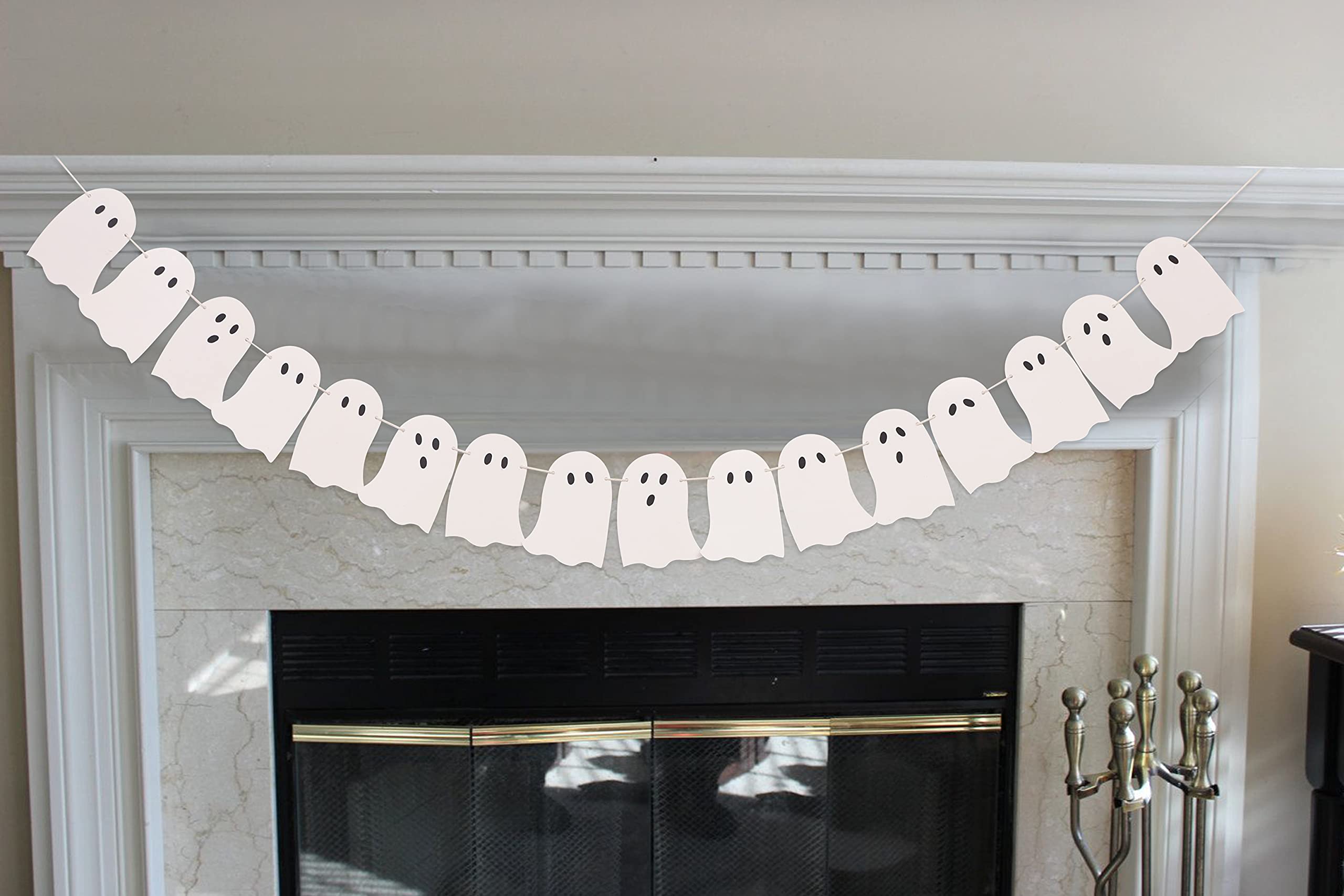 Halloween Ghost Garland - Scary Halloween Decoration, Ghost Banner, Halloween Decorations Indoor, Haunted House Decoration(16 pcs)