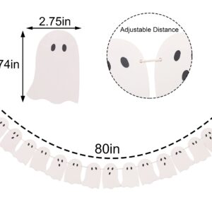 Halloween Ghost Garland - Scary Halloween Decoration, Ghost Banner, Halloween Decorations Indoor, Haunted House Decoration(16 pcs)