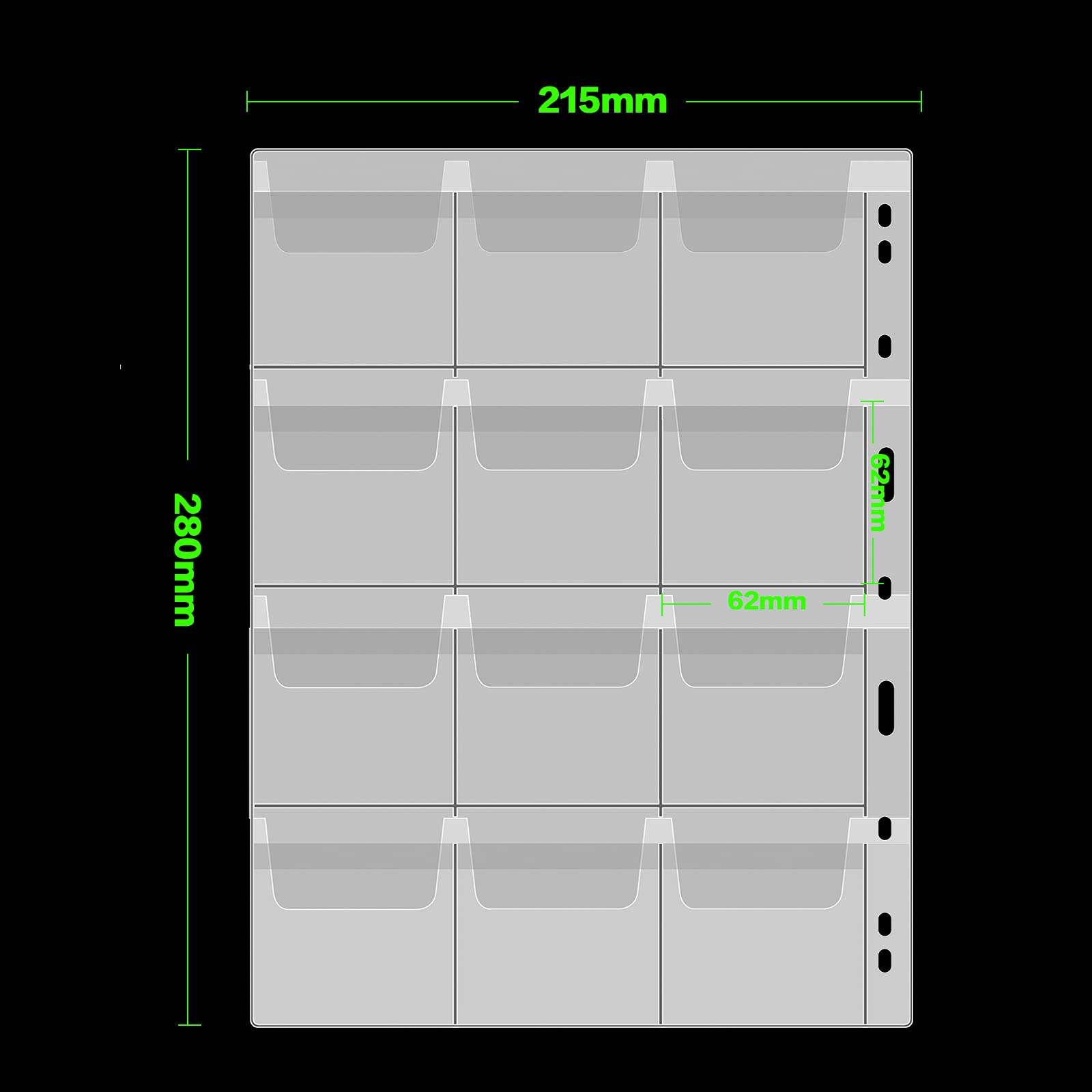 10 Sheets Coin Collection Pages - Coins Pocket Page with 120 Pockets. Coin Binder Inserts Sleeves with Standard 9 Hole for Coin Album. Storage Holder for Currency, Stamp, Badges and Other Supplies