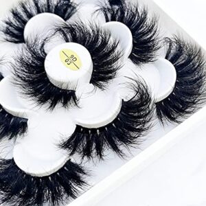 HBZGTLAD new 5 Pairs 25 mm 3d Mink Lashes Bulk Faux with Custom Natural Mink Lashes Pack Short Wholesales False Eyelashes (9D-03)