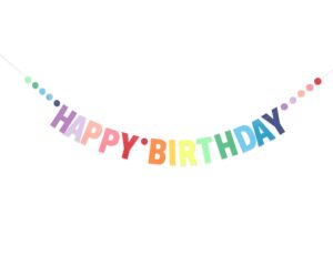 rainbow happy birthday cardboard banner - personalized birthday banner, rainbow 1st birthday decorations,photo prop,best birthday party supplies (rainbow cardboard banner)