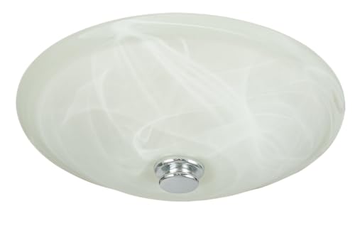 Hunter 80200az Boswell Decorative Bathroom Ventilation Fan with Light and 3 Interchangeable Finials Included (Chrome, White, and Oil-Rubbed Bronze), Swirled Marble Glass, 70 CFM