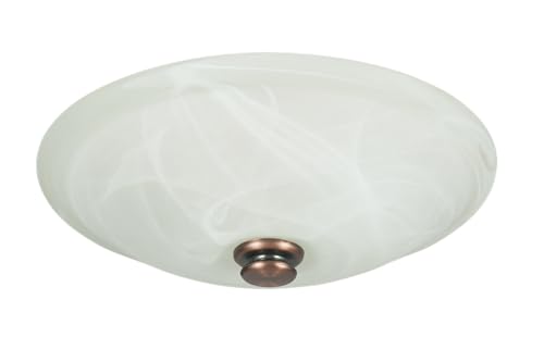 Hunter 80200az Boswell Decorative Bathroom Ventilation Fan with Light and 3 Interchangeable Finials Included (Chrome, White, and Oil-Rubbed Bronze), Swirled Marble Glass, 70 CFM