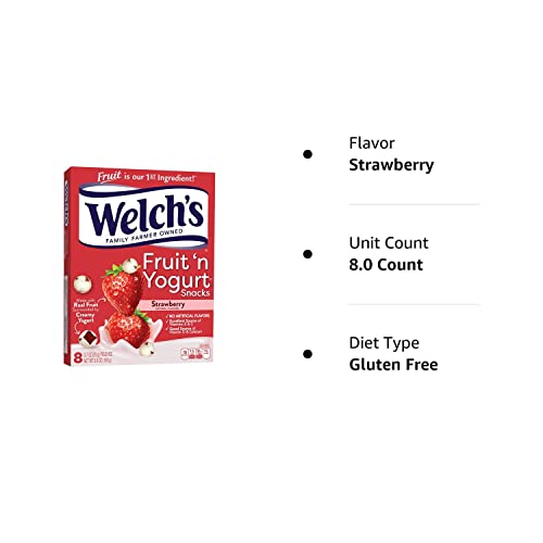 Welchs Fruit n Yogurt Strawberry Fruit Snacks, 8 Ct