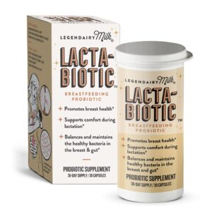 legendairy milk lacta-biotic breastfeeding probiotic | lactation supplements | breast and gut health for mom and infant immune health for baby | daily supplement for healthy lactation | 30 count