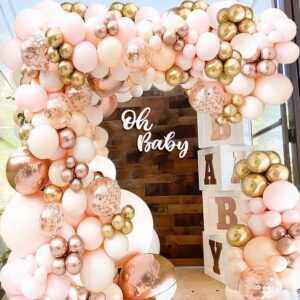 balloon arch kit 141pcs balloon garland kit latex balloons (rose gold)