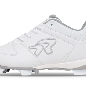 Ringor - Women's Flite Molded Softball Cleats (8.0 - White/Silver)