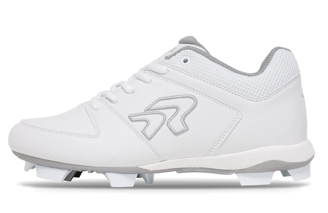 Ringor - Women's Flite Molded Softball Cleats (8.0 - White/Silver)