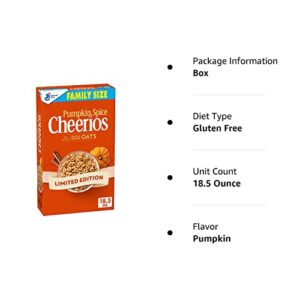 Pumpkin Spice Cheerios, Breakfast Cereal, Family Size, 18.5 OZ