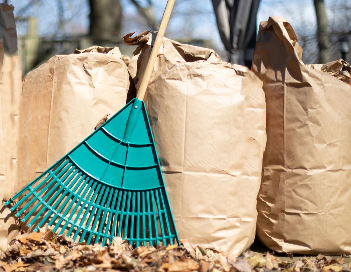 Rocky Mountain Goods Yard Waste Bags - Large 30 Gallon Brown Paper Leaf Bags for Yard/Garden - Environmental Friendly Lawn Bags - Tear Resistant Refuse Yard Bags - Heavy Duty 2 Ply Self Standing (5)