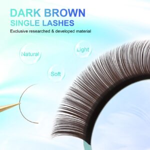 NAGARAKU Eyelash Extensions Dark Brown Color 0.07mm C curl 7-15mm Mix Tray Individual Lashes Classic Faux Mink Volume 20 rows Soft Light