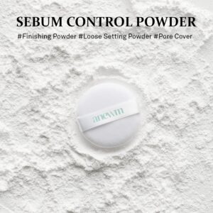 SAAT INSIGHT Anewm Sebum Control Drying Powder 5g - Oil Control Powder for Long-Lasting Clean Skin, Sebum Control Blotting Powder to Provide Transparent Makeup Finish, and Blur Fine Lines & Pores