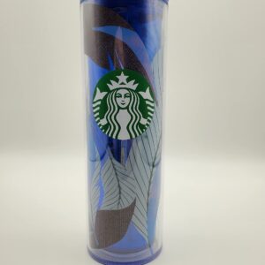 Starbucks Father's Day Blue Feather Double-Walled 16oz Plastic Tumbler 2021