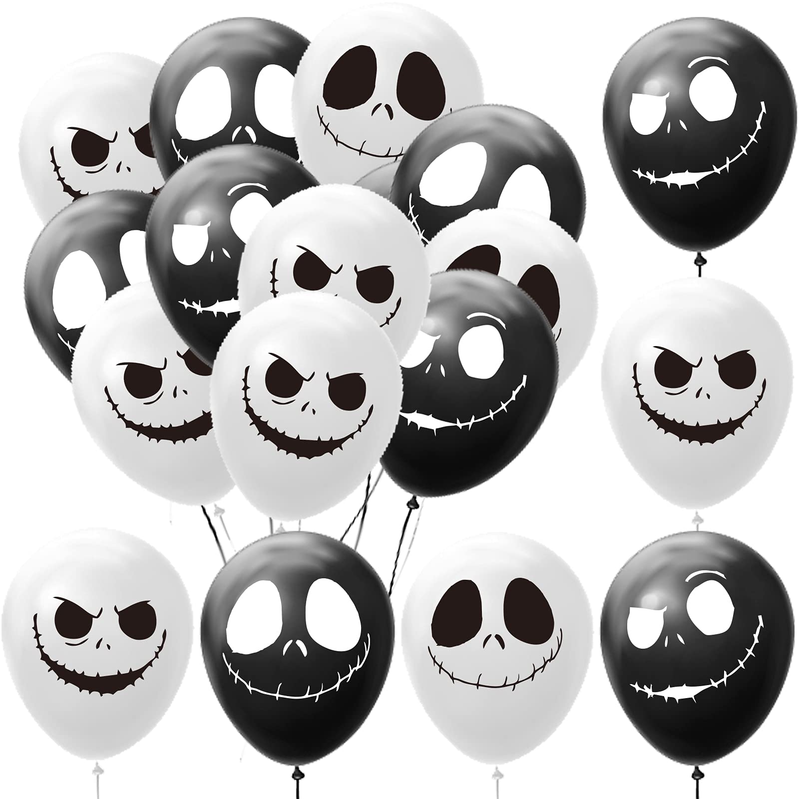 36PCS Halloween Skeleton Demon Latex Balloons - Nightmare Before Xmas Halloween Party Decorations Supplies Favors Halloween Haunted House Cosplay Theme Party Decoration Balloon