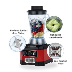 BioloMix Heavy Duty Commercial Blender,2200W 60Oz Professional Kitchen Blender for Smoothies,Shakes,Ice and Frozen Fruit,Optional Dry Grains Container