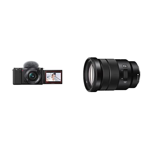 Sony Alpha ZV-E10 - APS-C Interchangeable Lens Mirrorless Vlog Camera - Black + Sony SELP18105G E PZ 18-105mm F4 G OSS, Black