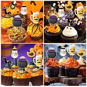 Halloween Baby Shower Party Decorations a Baby is Brewing Banner Baby Gender Reveal Decorations Halloween Hanging Swirls Baby Shower Cake Cupcake Toppers for Indoor Outdoor Halloween Party Favors