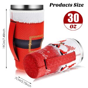 6 Pieces Reusable Iced Coffee Cup Sleeves Neoprene Sleeves Insulated Cup Cover Xmas Coffee Cup Sleeves Coffee Cup Covers for 30oz Coffee Beverage Milk Cold Hot Drinks (Snowman)