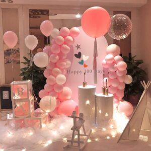 5 inch Pastel Pink Balloons, 100 pcs Mini Macaron Pink Light Pink Latex Balloons for Birthday Wedding Baby Shower Party Decorations (Pastel Pink)