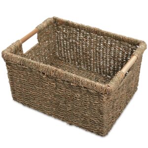 Seagrass And Wicker Hyacinth Basket Storage, Natural Baskets for Organizing, Wicker Baskets for Storage