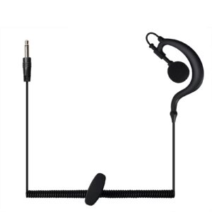 uayesok g shape 3.5mm police receive/listen only earpiece soft ear hook surveillance headset for radio speaker mics,shoulder mics black