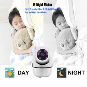 5G Security Camera Indoor, 1080P WiFi Cameras for Home Security, Pan Tilt Pet Dog Camera with Phone App, Human Detection, Motion Tracking, 2-Way Talk, Compatible with Alexa & Google Assistant (White)