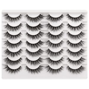 false eyelashes 15mm lashes natural look 3d mink lashes pack small short cat eye lashes wispy fluffy light volume fake eyelashes 14 pairs pack