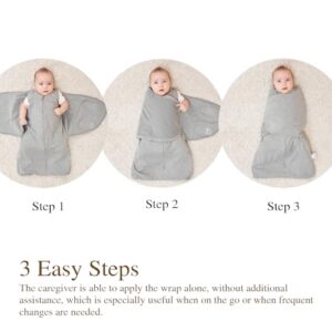 Ftikvo Swaddle-Blanket Baby Girl & Boy Swaddles Newborn Infant Transition Safe Wrap Blankets Breathable (Grey, 3-6 Month)