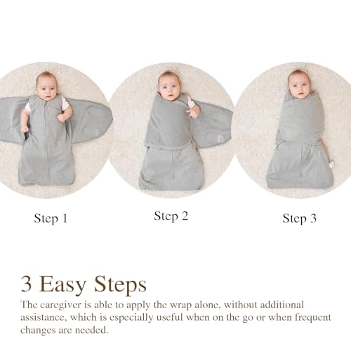 Ftikvo Swaddle-Blanket Baby Girl & Boy Swaddles Newborn Infant Transition Safe Wrap Blankets Breathable (Grey, 3-6 Month)