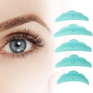 Libeauty Lash Lift Pads, DIY Eyelash Lifting Lash Perm Rods, Y Brush Tool, 10 Pcs/5sizes Lash Perming Shield Pads with Brush, Reusable Soft Silicone Curler Shields (Green)