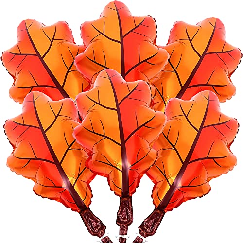 KatchOn, Large Fall Leaf Balloons - 27 Inch, Pack of 6 | Fall Balloons for Thanksgiving Decorations | Fall Festival Balloons for Fall Decorations Indoor | Fall Balloon Decorations, Fall Mylar Balloons