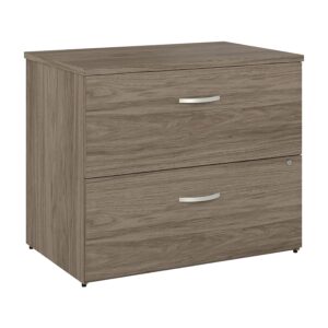 bush business furniture studio c 2 drawer lateral file cabinet, modern hickory (scf136mhsu)