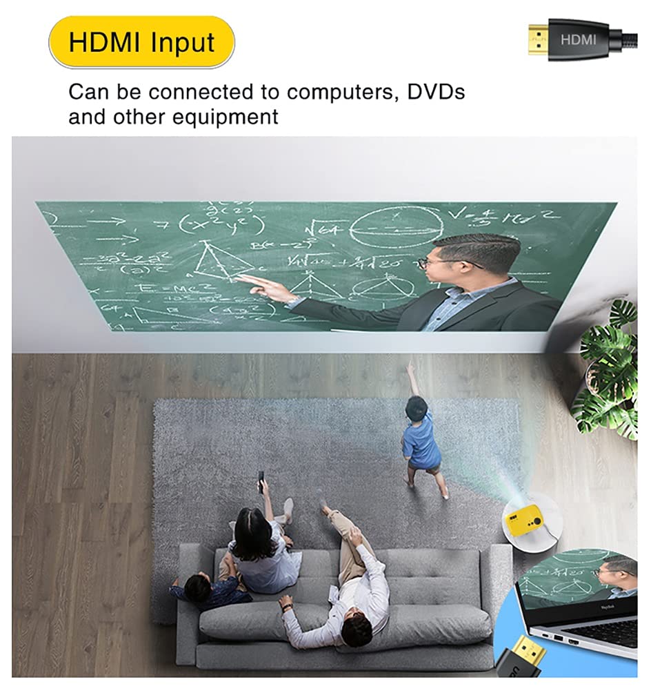 Dayu.p Mini Projector, Portable Projector for Cartoon, Movie Projector, Kids Gift, LED Pico Video Projector for Home Theater Movie Projector with HDMI USB TV AV Interfaces and Remote Control