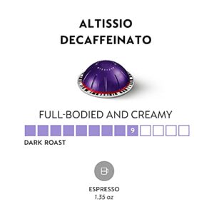 Nespresso Capsules VertuoLine, Altissio Decaffeinato, Dark Roast Espresso, 50 Count Espresso Coffee Pods, Brews 1.35 Ounce (VERTUO ONLY)