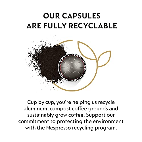 Nespresso Capsules VertuoLine, Altissio Decaffeinato, Dark Roast Espresso, 50 Count Espresso Coffee Pods, Brews 1.35 Ounce (VERTUO ONLY)