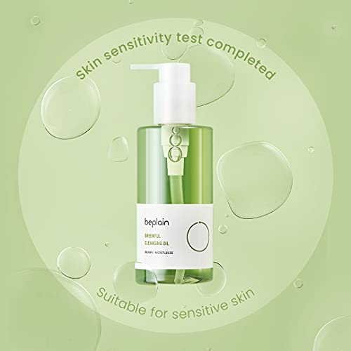 beplain Greenful Vegan Cleansing Oil 6.76 oz | Natural deep cleansing oil for Sensitive & Dry skin | Stubborn Makeup Remover | Gentle pore cleanser | Korean Cleansing Oil | k-beauty