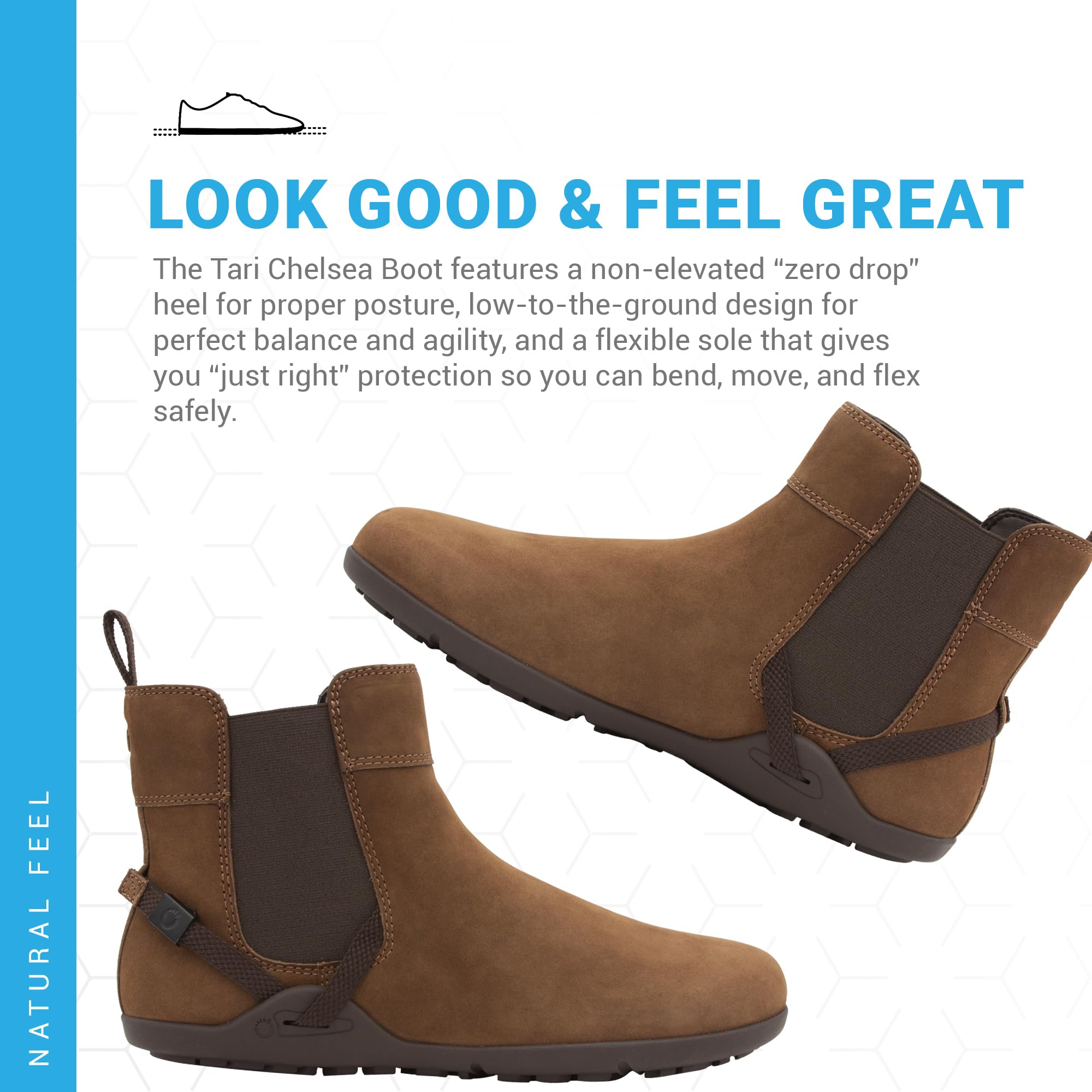 Xero Shoes Tari Women's Ankle Boots — Lightweight, Zero-Drop Heel, Leather Chelsea Boots for Women — Slip-on Women's Booties — Toffee, Size 9