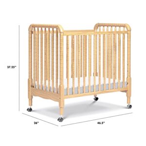 DaVinci Jenny Lind 3-in-1 Convertible Mini Crib in Natural, Removable Wheels, Greenguard Gold Certified